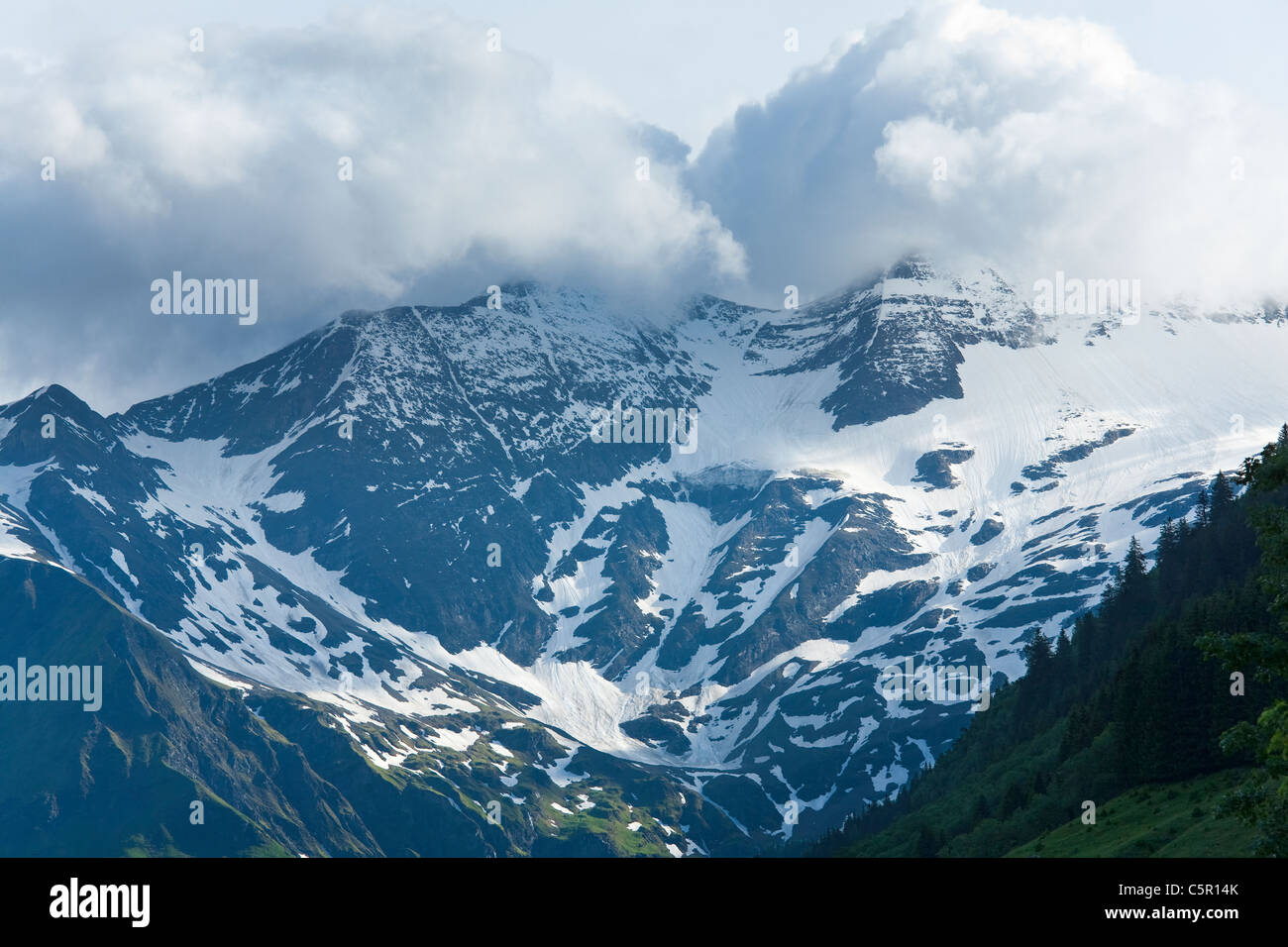 Summer (June) Alp mountain tops view from Grossglockner High Alpine ...