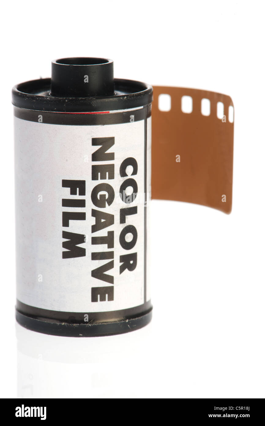 Old negative film for photo camera isolated over white background Stock ...