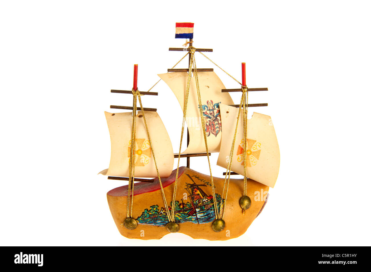 Dutch sail boat made of a wooden clog Stock Photo - Alamy