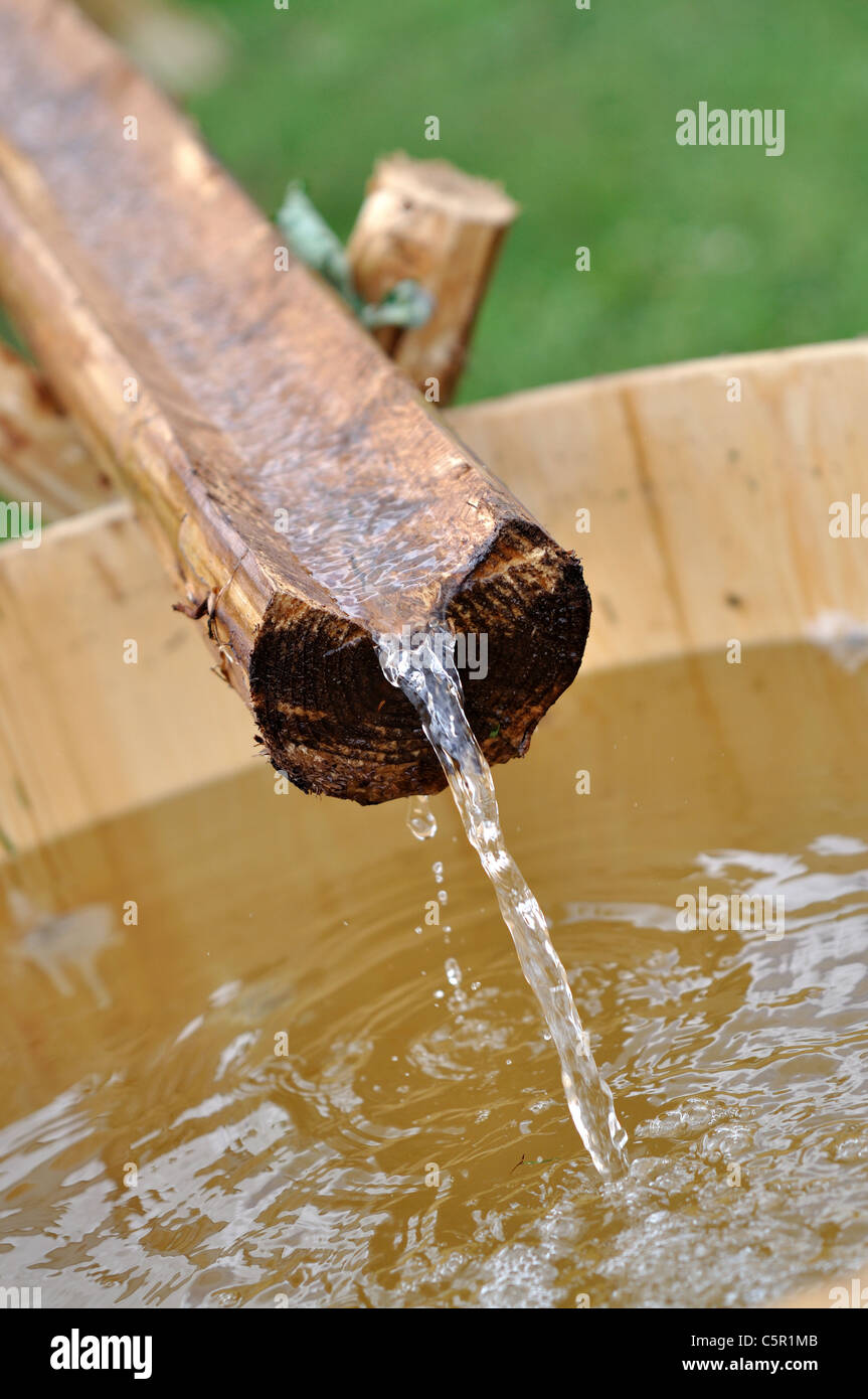natural watter wood drain Stock Photo - Alamy