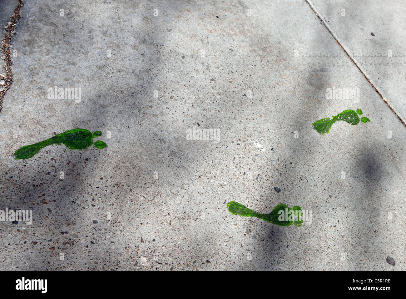 Alien footprints painted on the sidewalk, Roswell, New Mexico, United ...