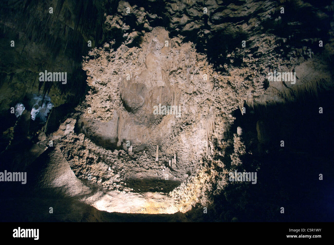 Interior cave formations, Big Room / Hall of Giants, Carlsbad Caverns ...