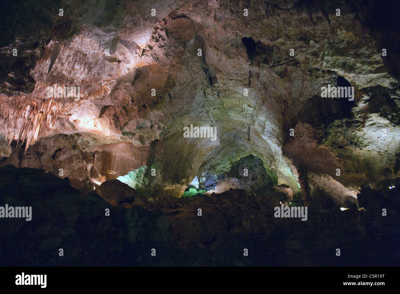 Interior cave formations, Big Room / Hall of Giants, Carlsbad Caverns ...