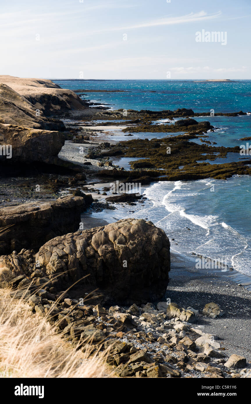 Barren coast and ocean in Iceland Stock Photo - Alamy