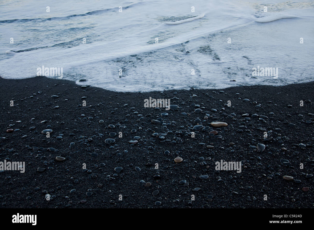 Volcanic beach with surf, Vik, Iceland Stock Photo - Alamy