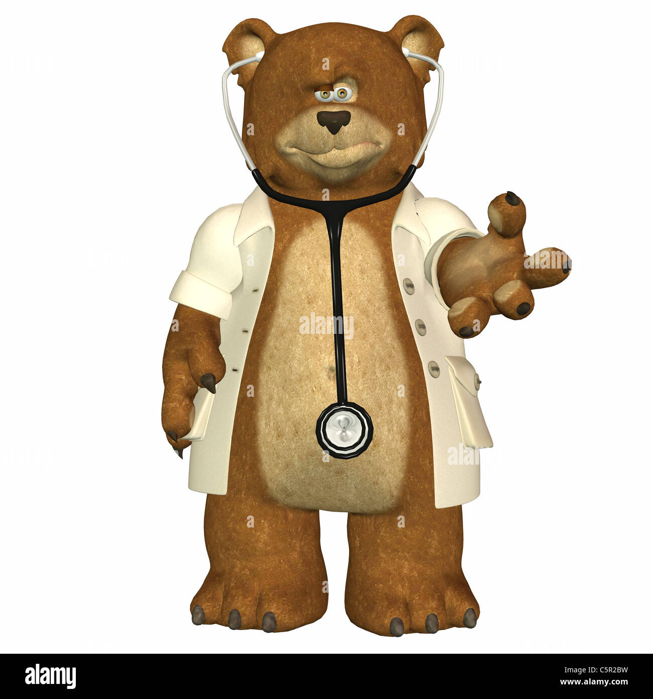 Illustration of doctor bear with a stethoscope isolated on a white ...