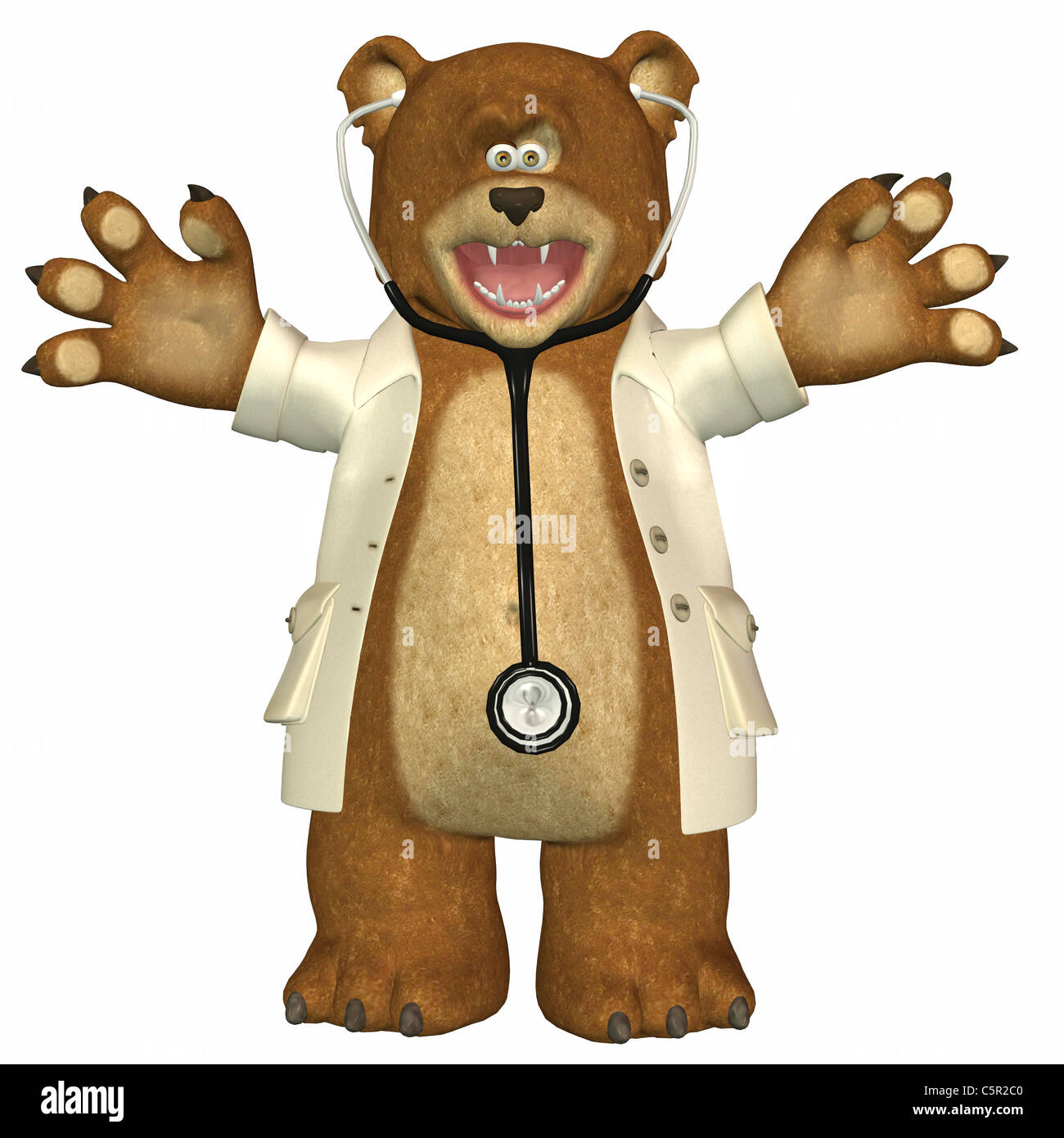 Illustration of doctor bear with a stethoscope isolated on a white ...