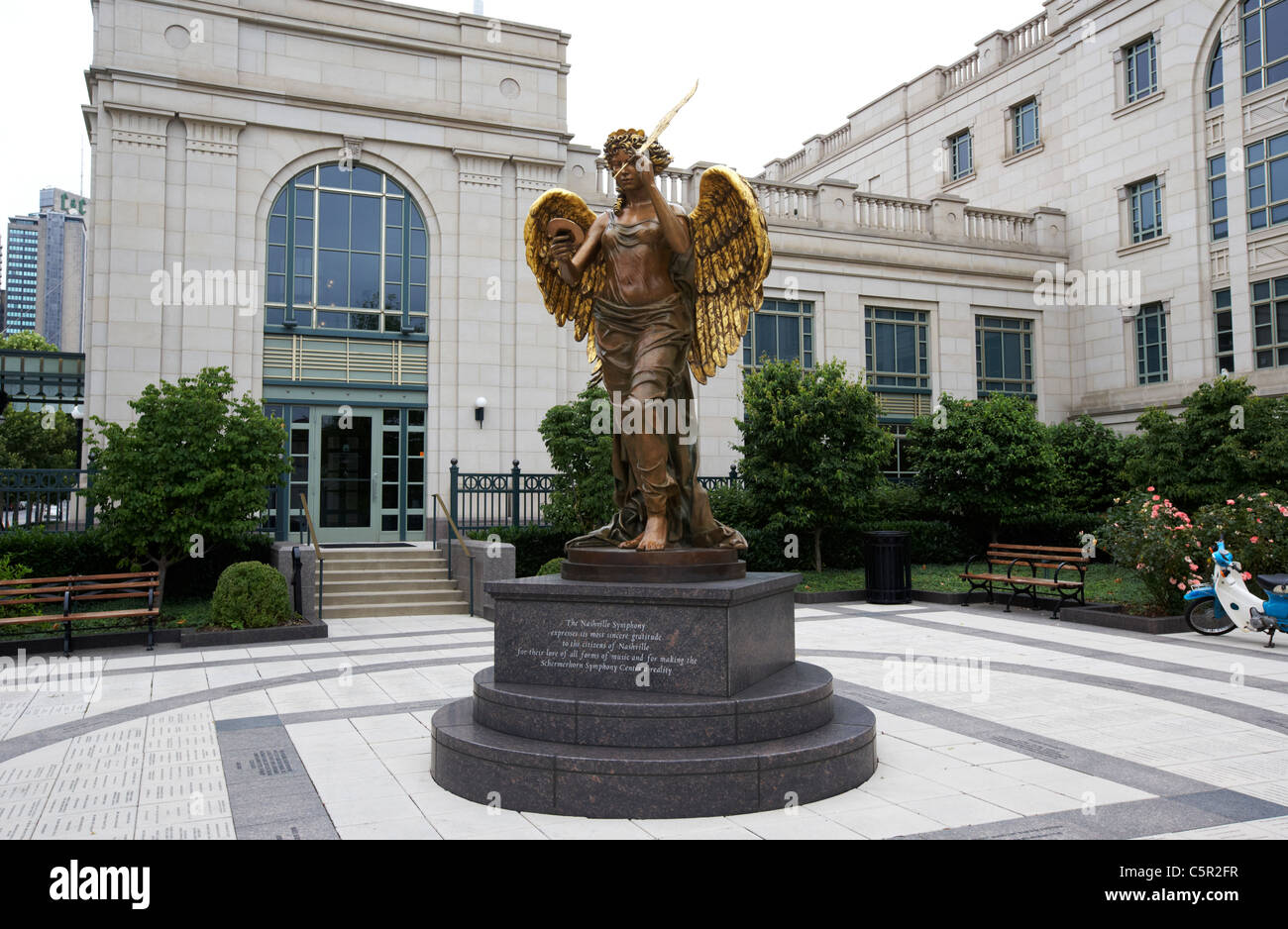 recording angel statue outside the Schermerhorn Symphony Center home to ...