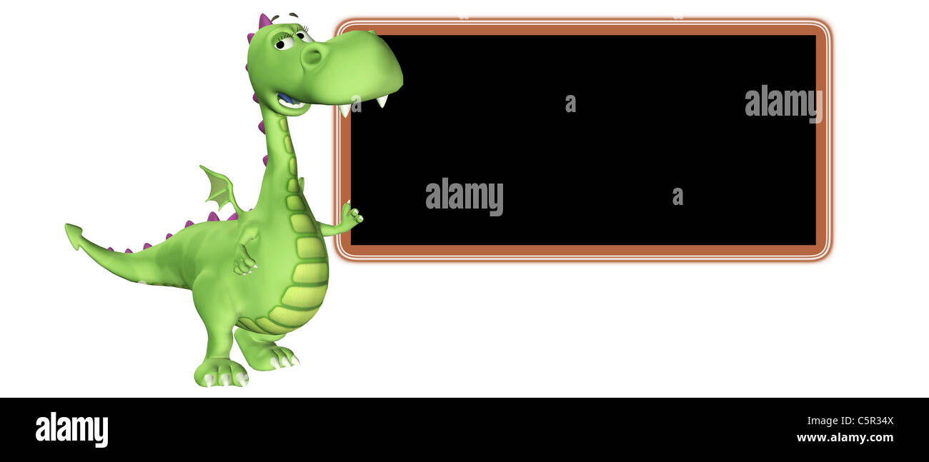 Illustration of a teaching dragon in front of a classroom blackboard on ...