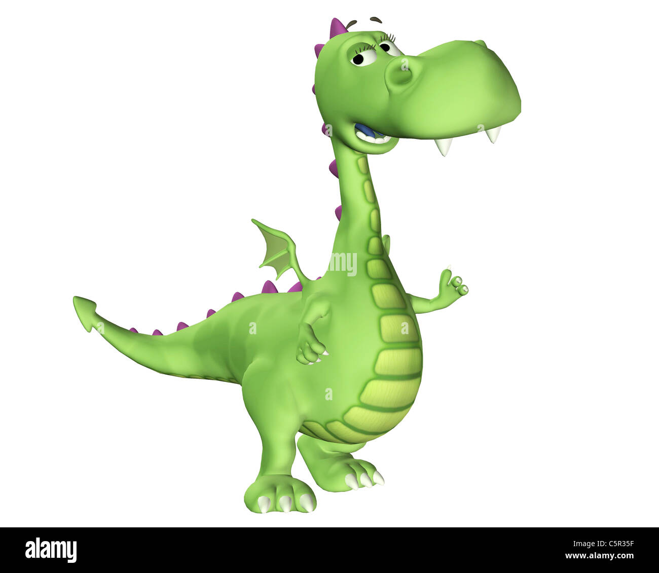 Illustration of a happy green dragon isolated on a white background ...