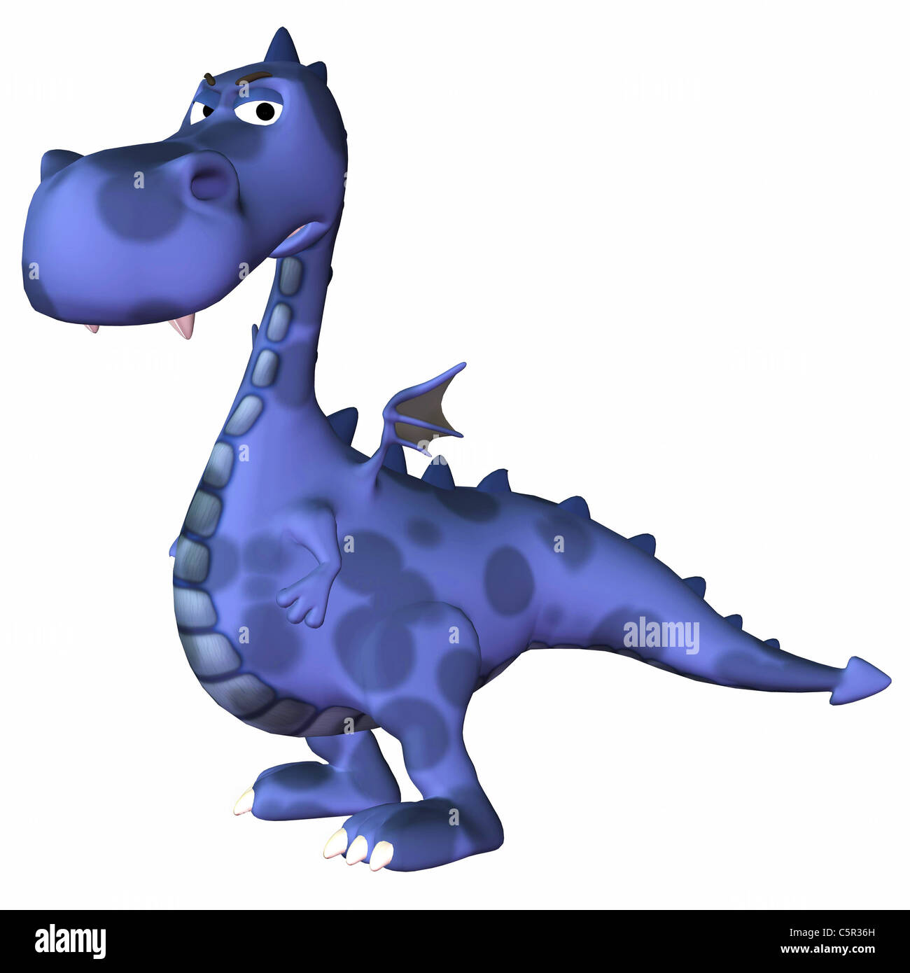 Illustration of an angry blue dragon isolated on a white background ...