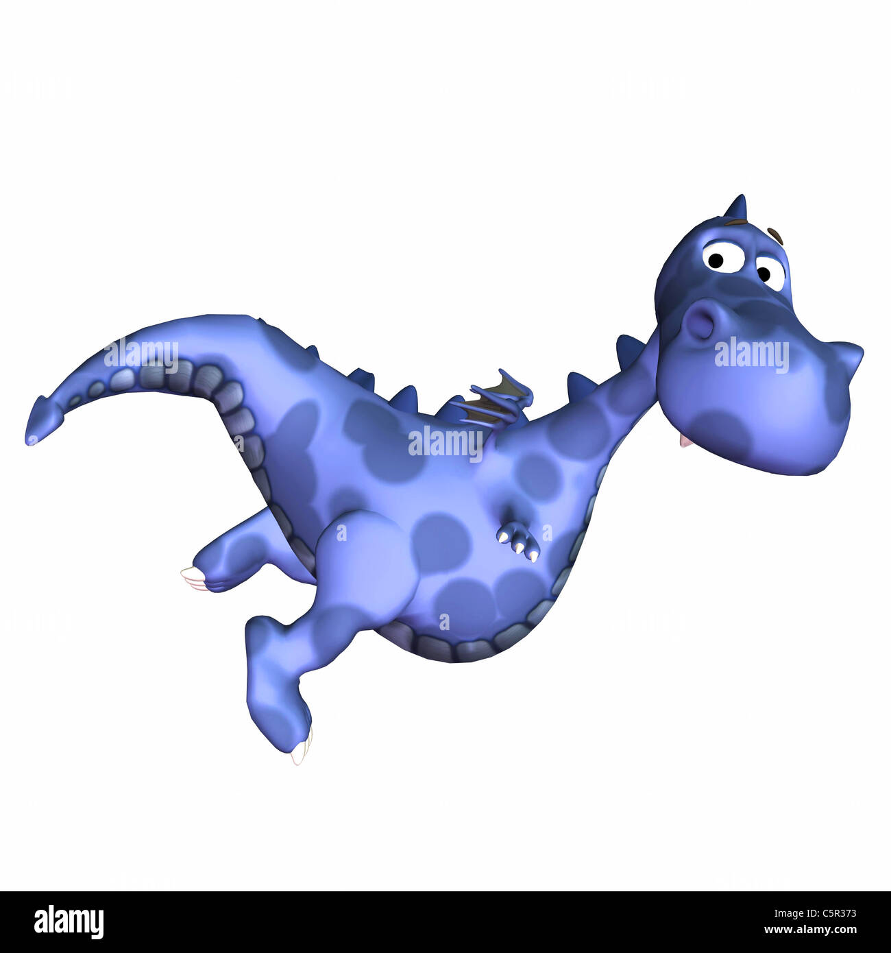 Illustration of a scared dragon flying on a white background Stock ...