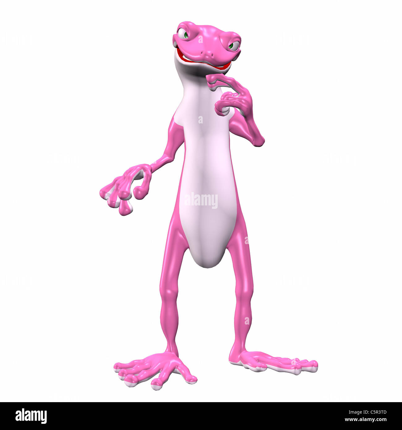 Illustration of a pink gecko isolated on a white background Stock Photo ...