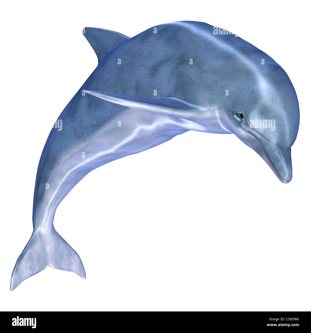 Illustration of a blue dolphin isolated on a white background Stock ...