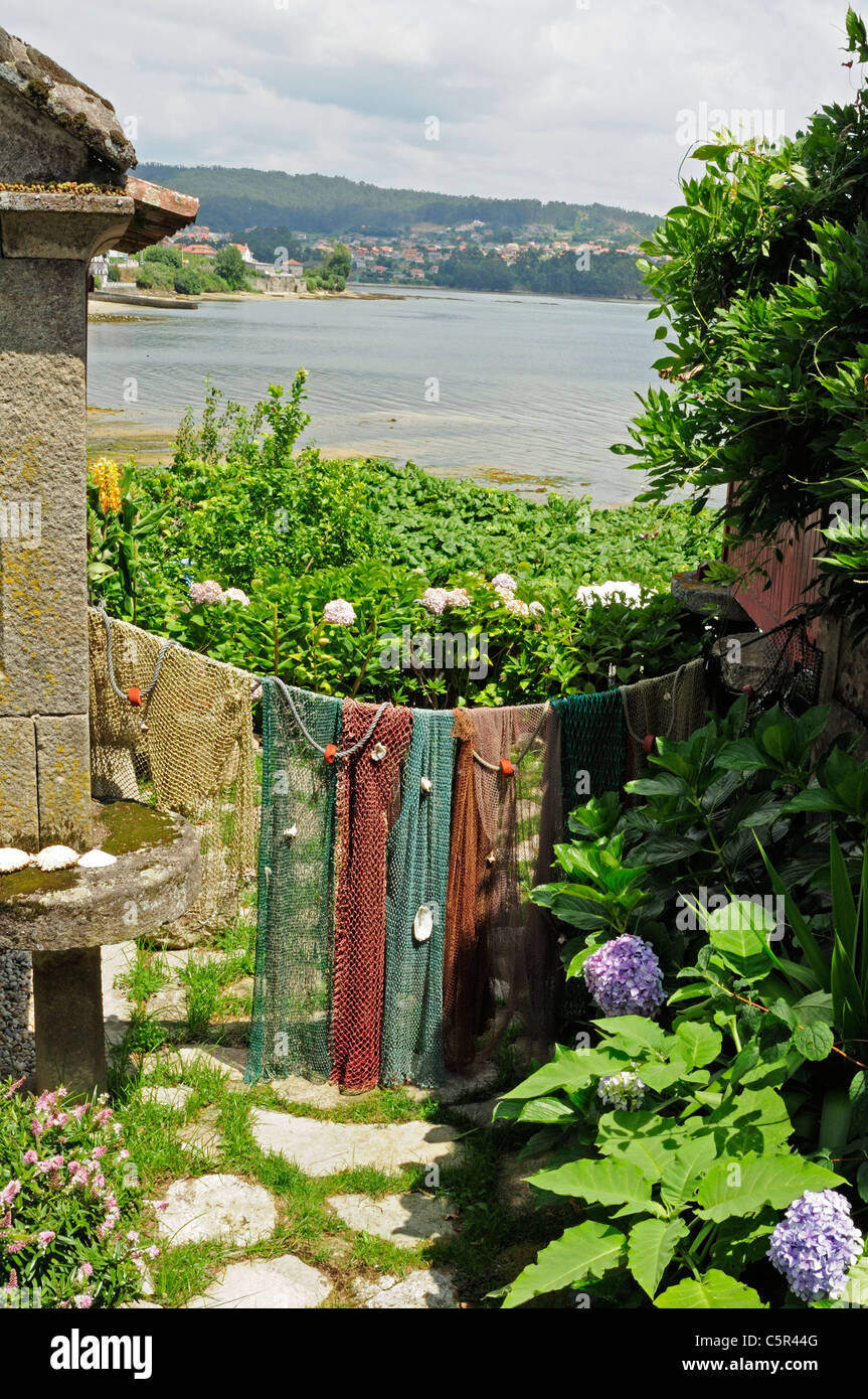 Traditional mariner village of Combarro. Poio, Pontevedra, Galicia ...