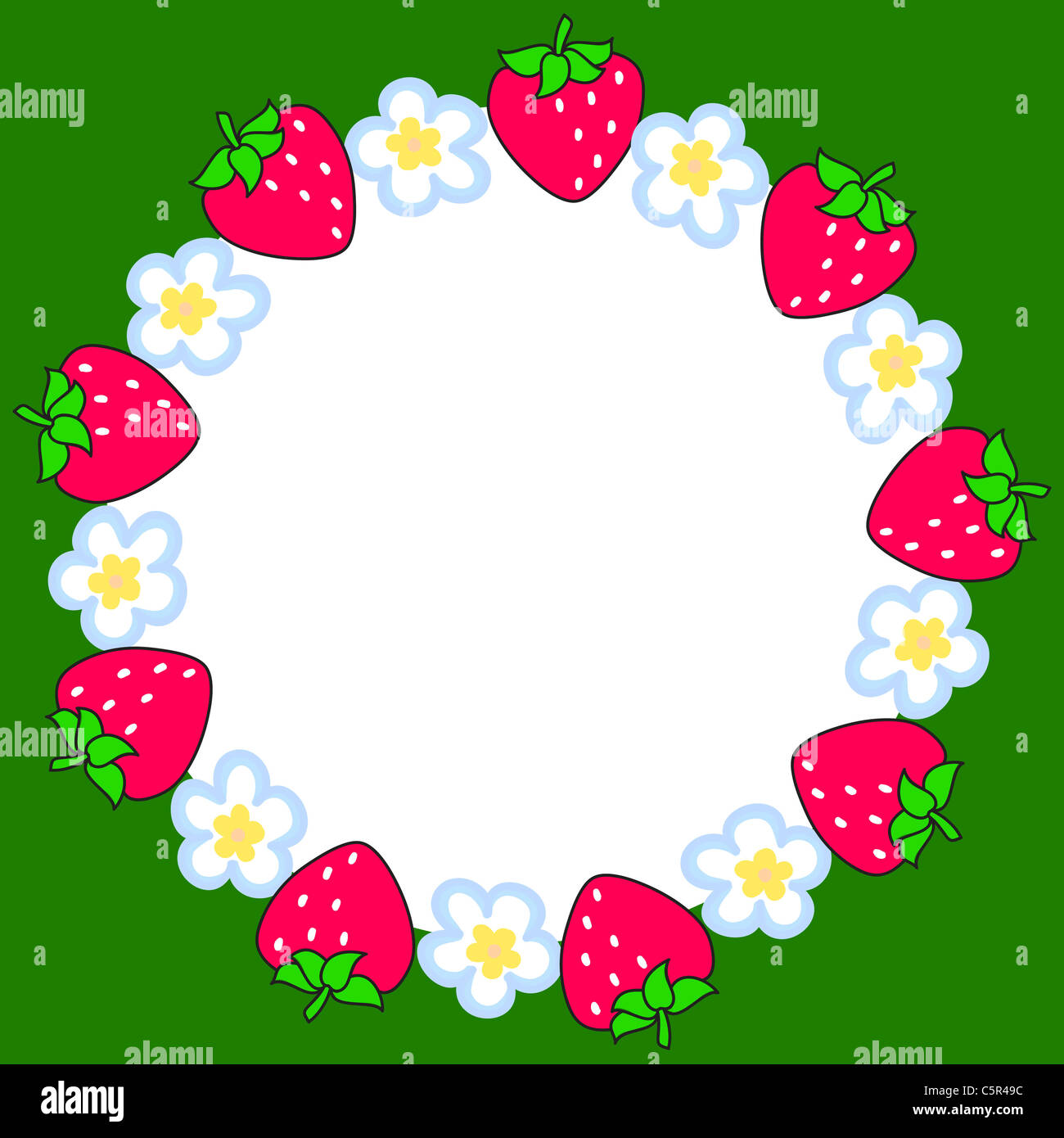 Circular strawberry frame illustration - Exclusive to Alamy only Stock ...