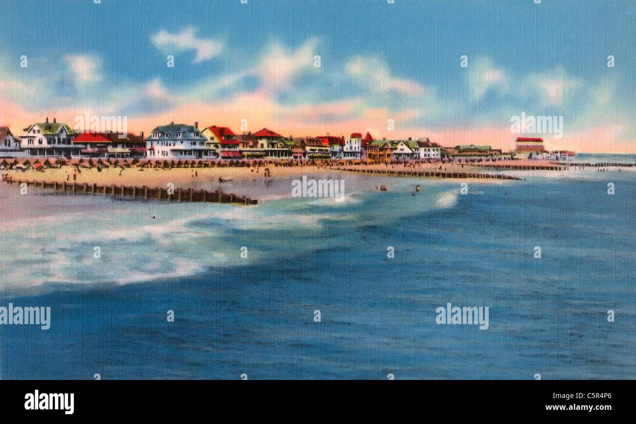 Cape May New Jersey Beach Scene, circa 1920 Stock Photo - Alamy
