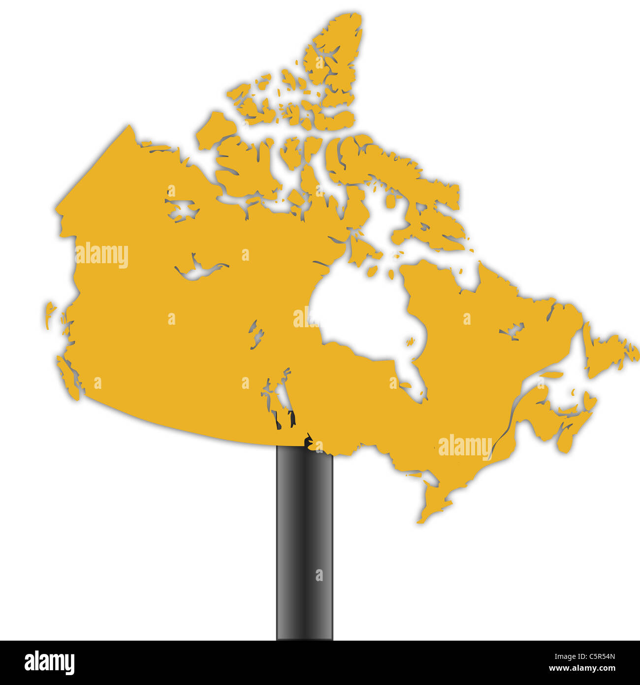 Canada map road sign background Stock Photo - Alamy