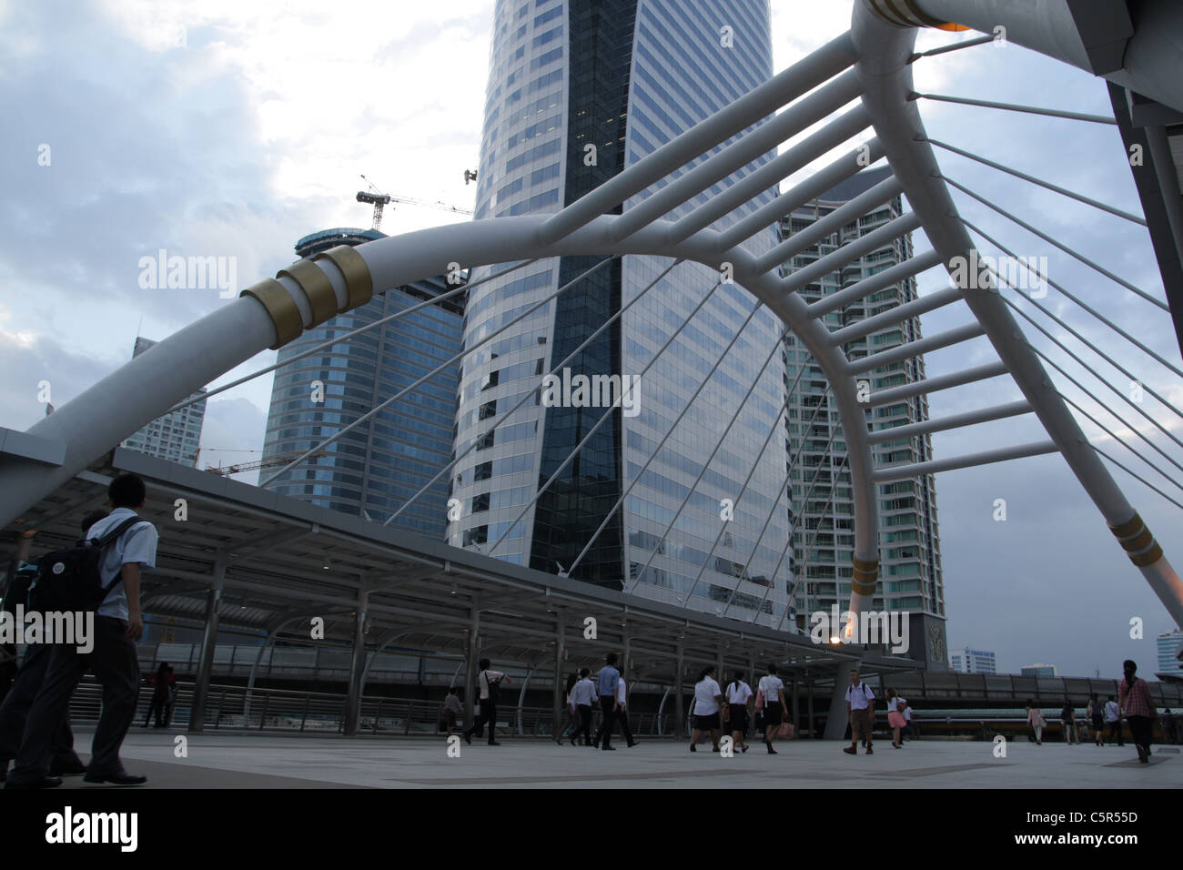 Bridge across Sathorn junction in Bangkok Stock Photo - Alamy