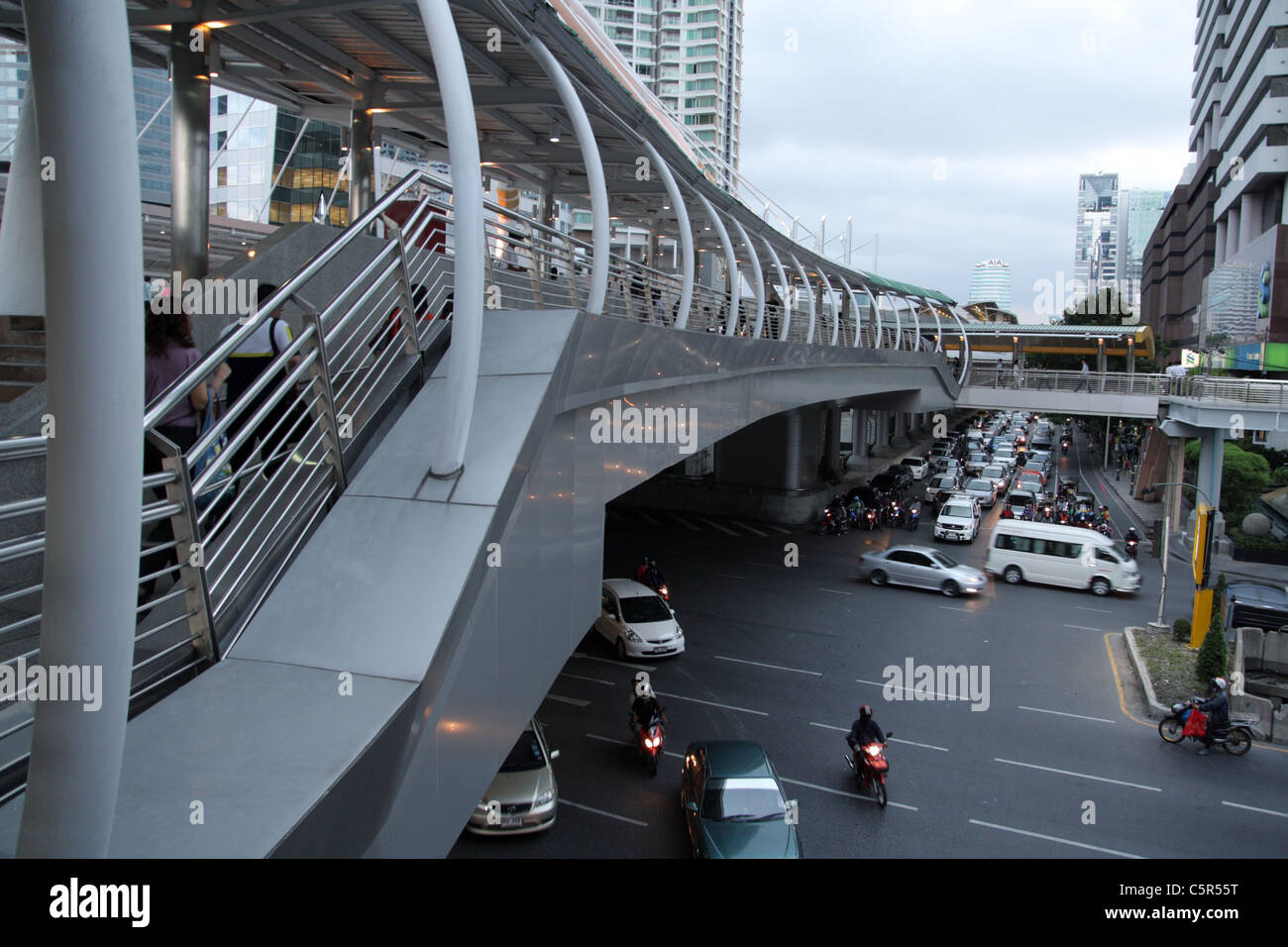 Bridge across Sathorn junction in Bangkok Stock Photo - Alamy