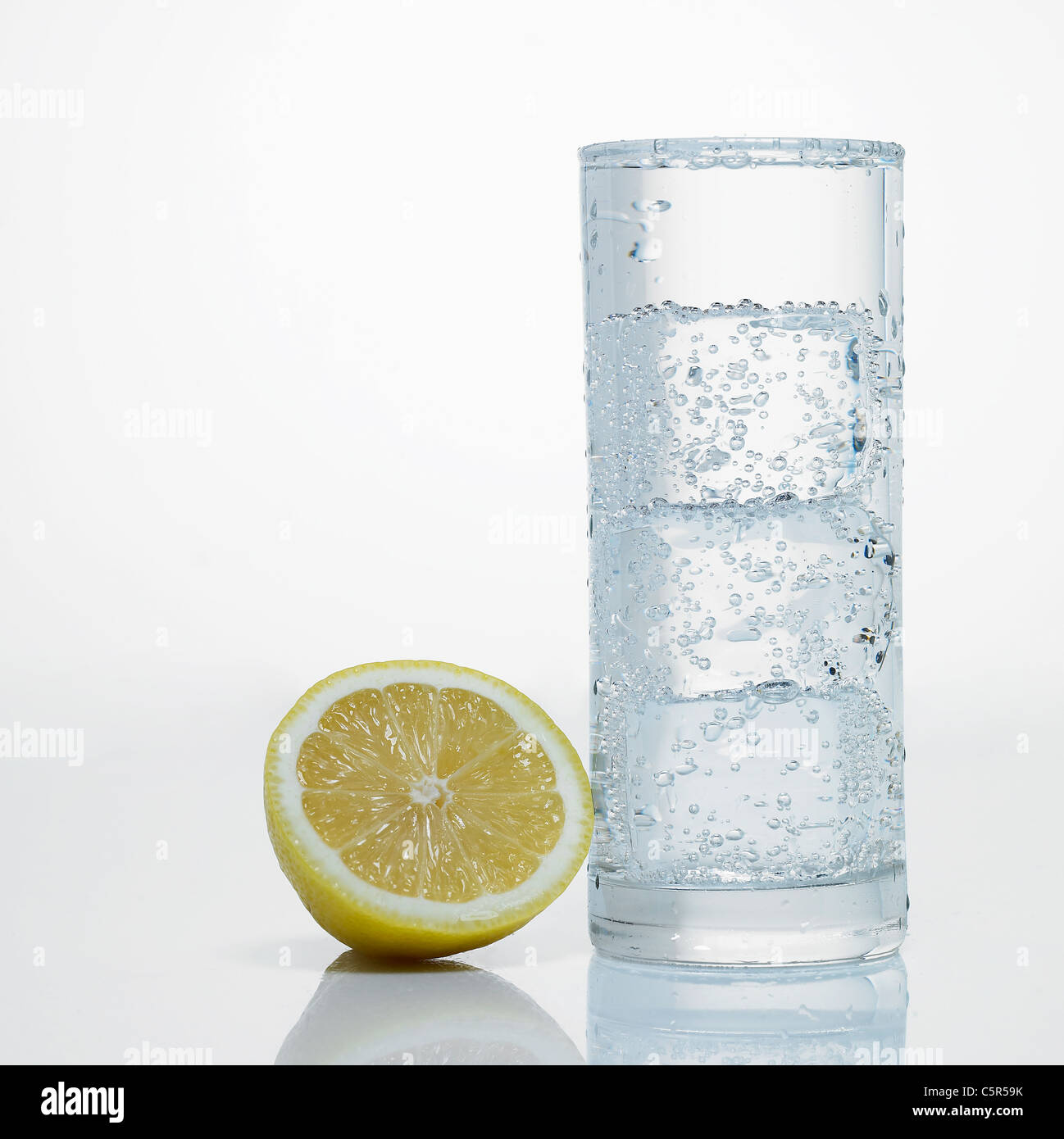 Water with ice and lemon Stock Photo - Alamy