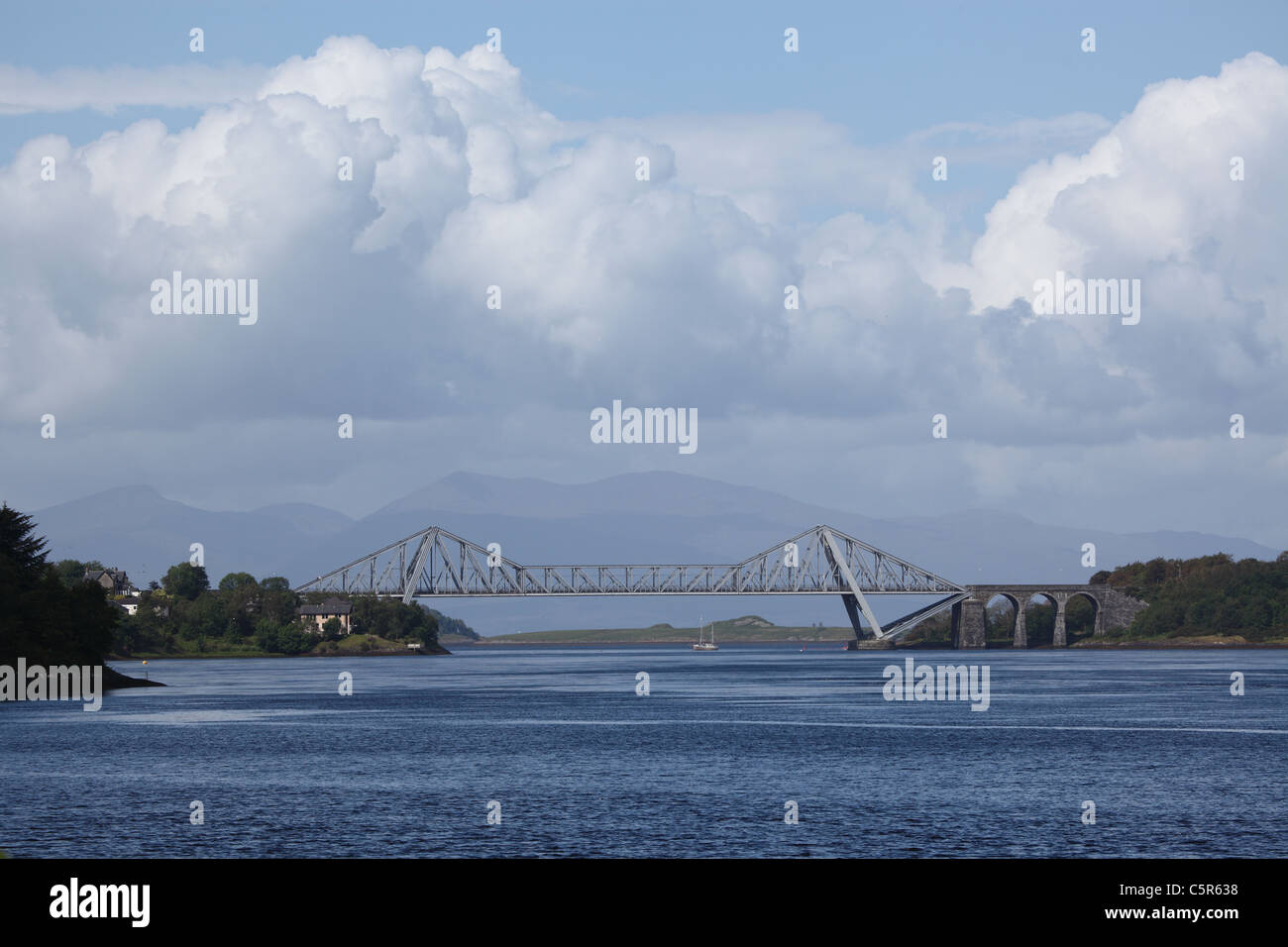 Connel bridge seen from the east located over the falls of Lora 5 miles ...