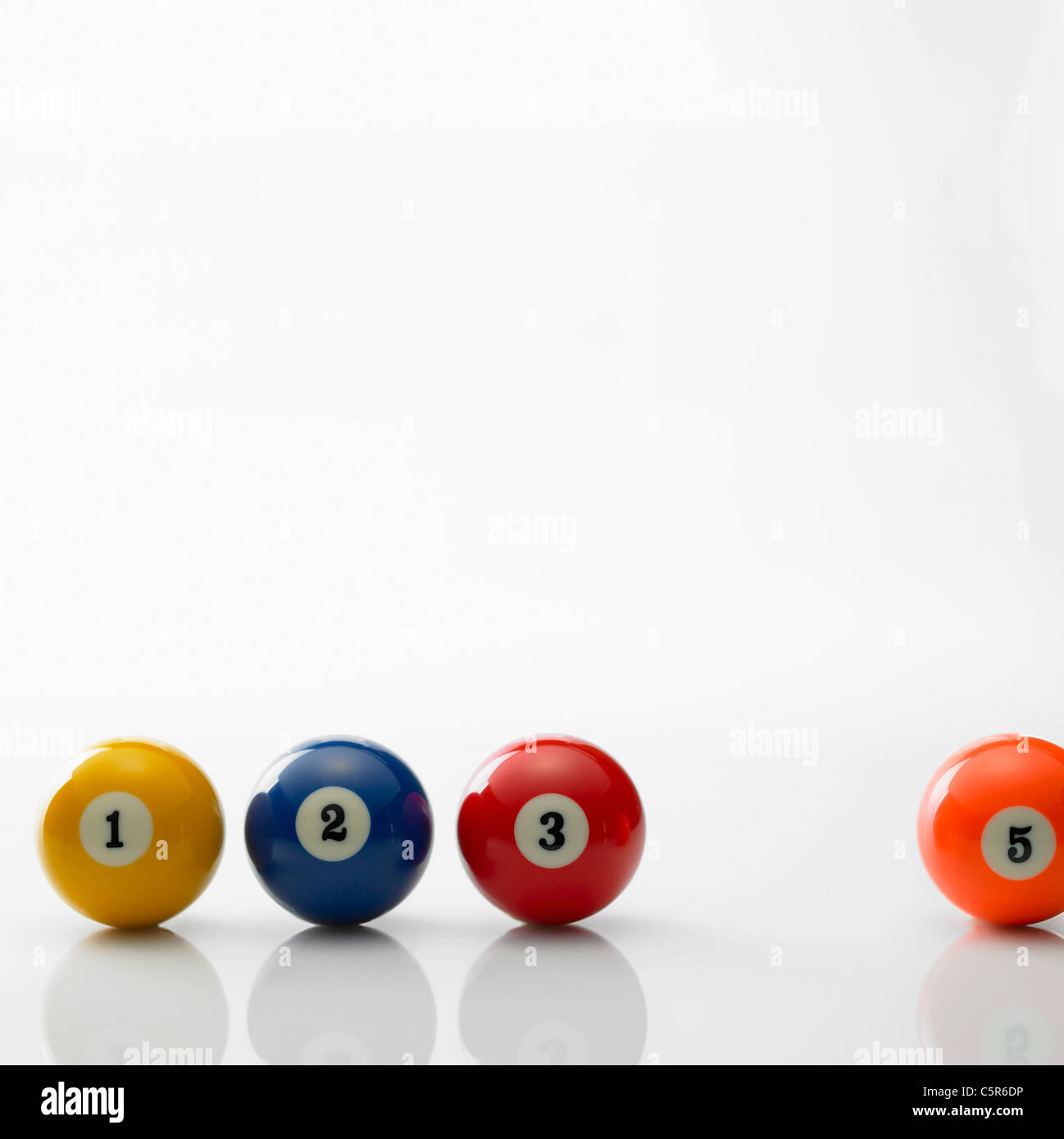 Billiard balls in a row Stock Photo - Alamy