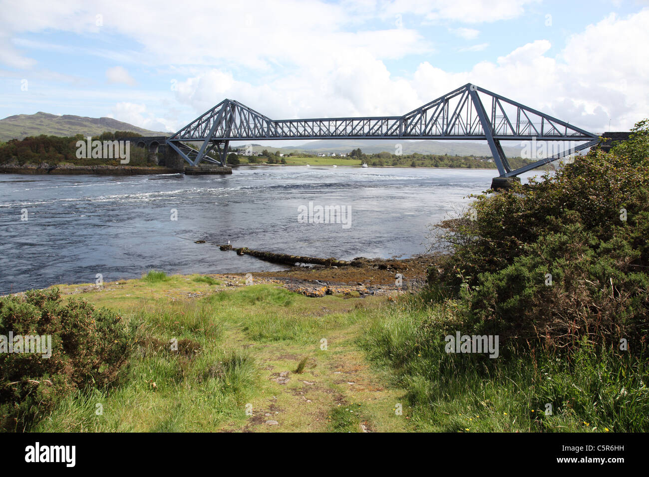 Connel bridge seen from the east located over the falls of Lora 5 miles ...