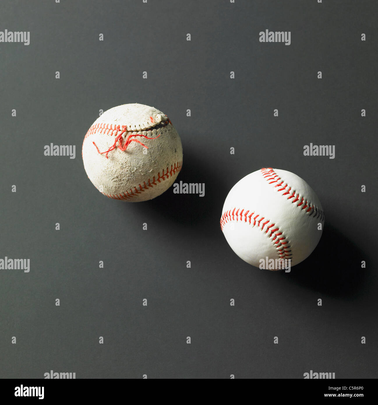 Directly-above view of Baseballs Stock Photo - Alamy