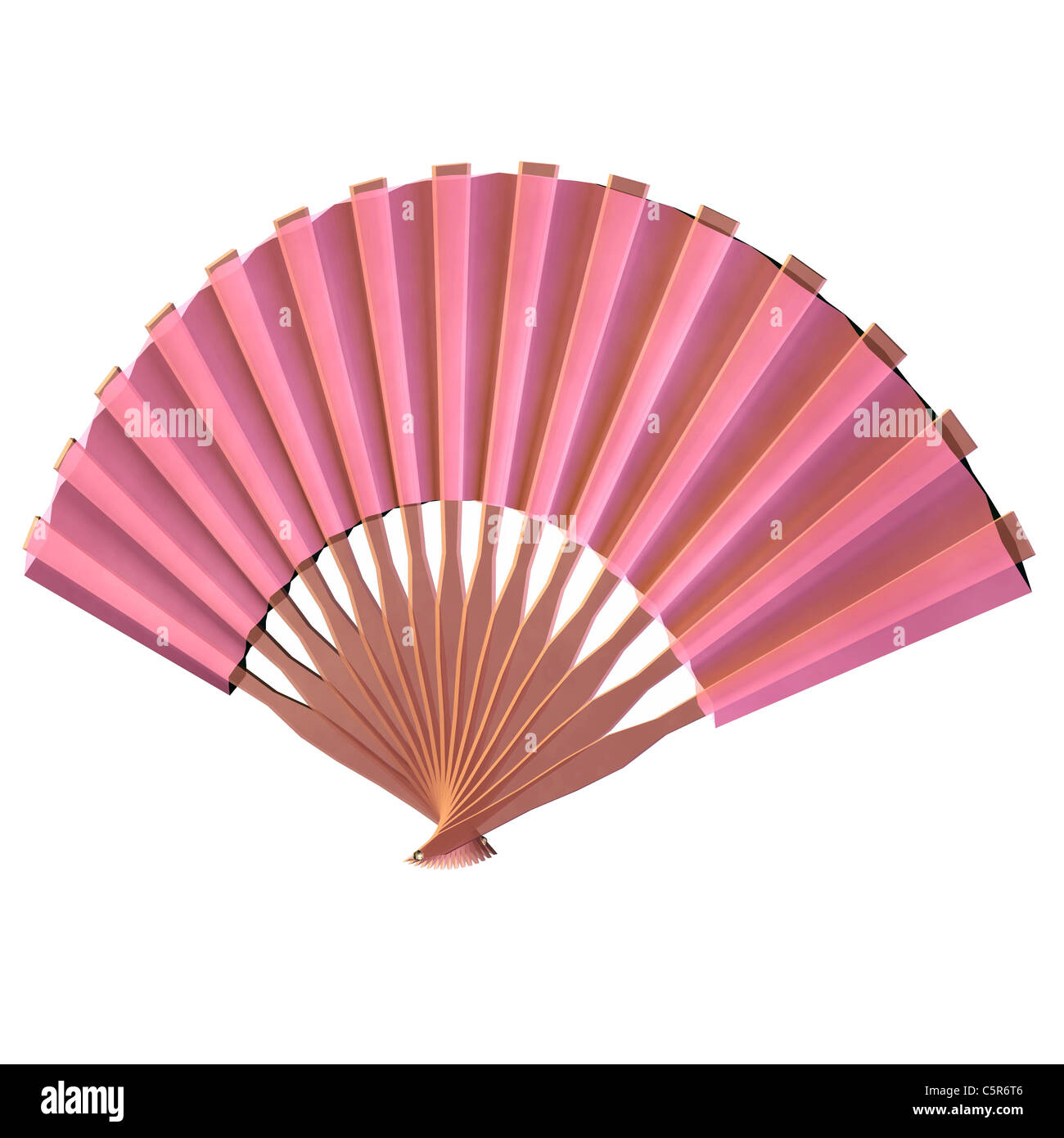Illustration of a pink fan isolated on a white background Stock Photo ...