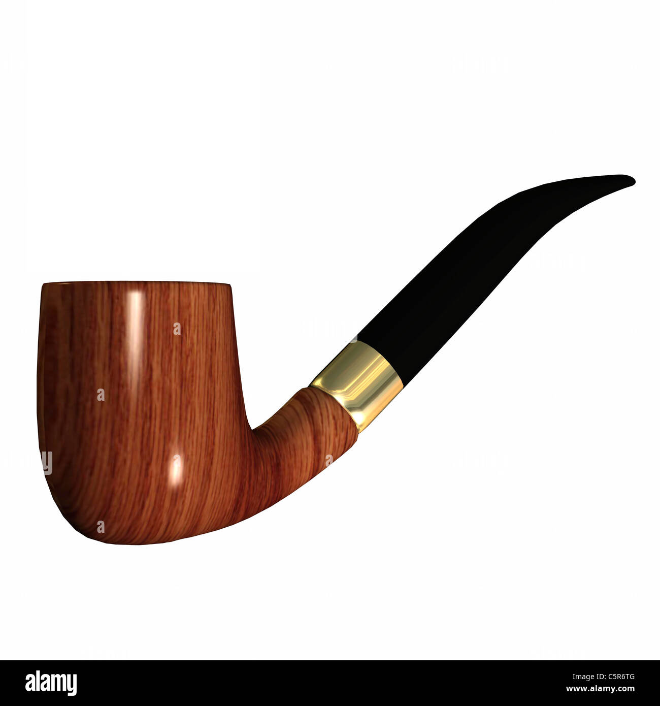 Illustration of an old wooden pipe isolated on a white background Stock ...