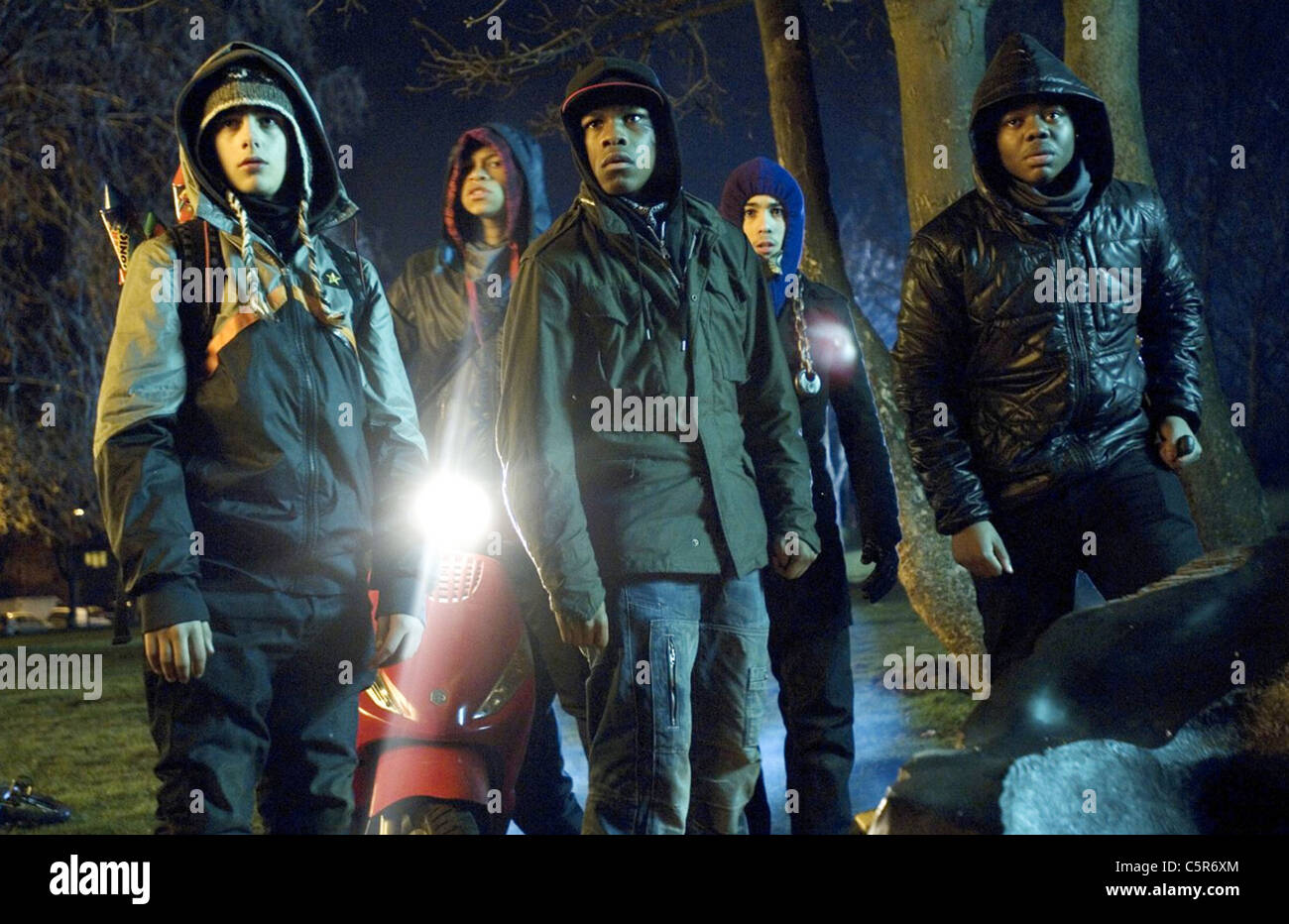 ATTACK THE BLOCK 2011 Screen Gems film with from l: Alex Esmail, Franz ...