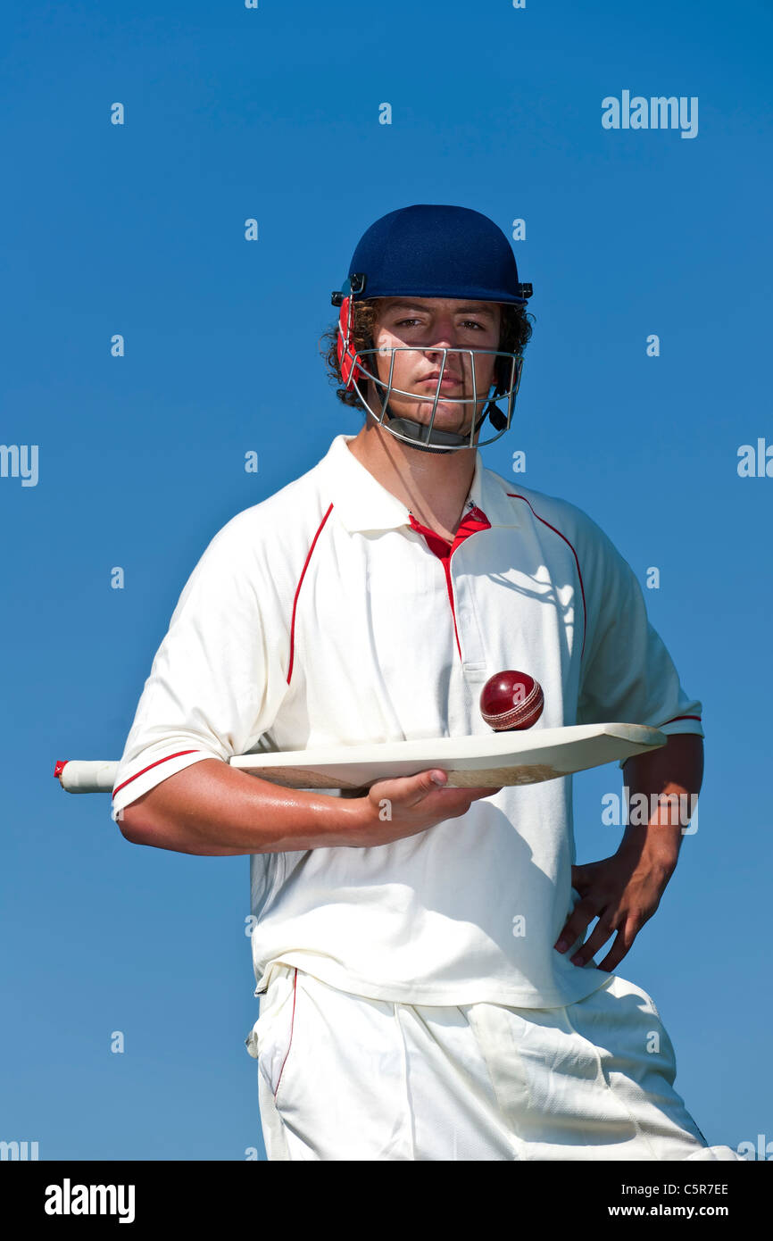A portrait of a cricketer Stock Photo - Alamy