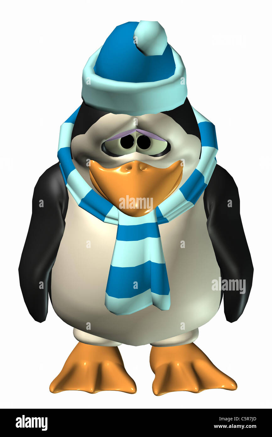 Illustration of a shy male penguin isolated on a white background Stock ...
