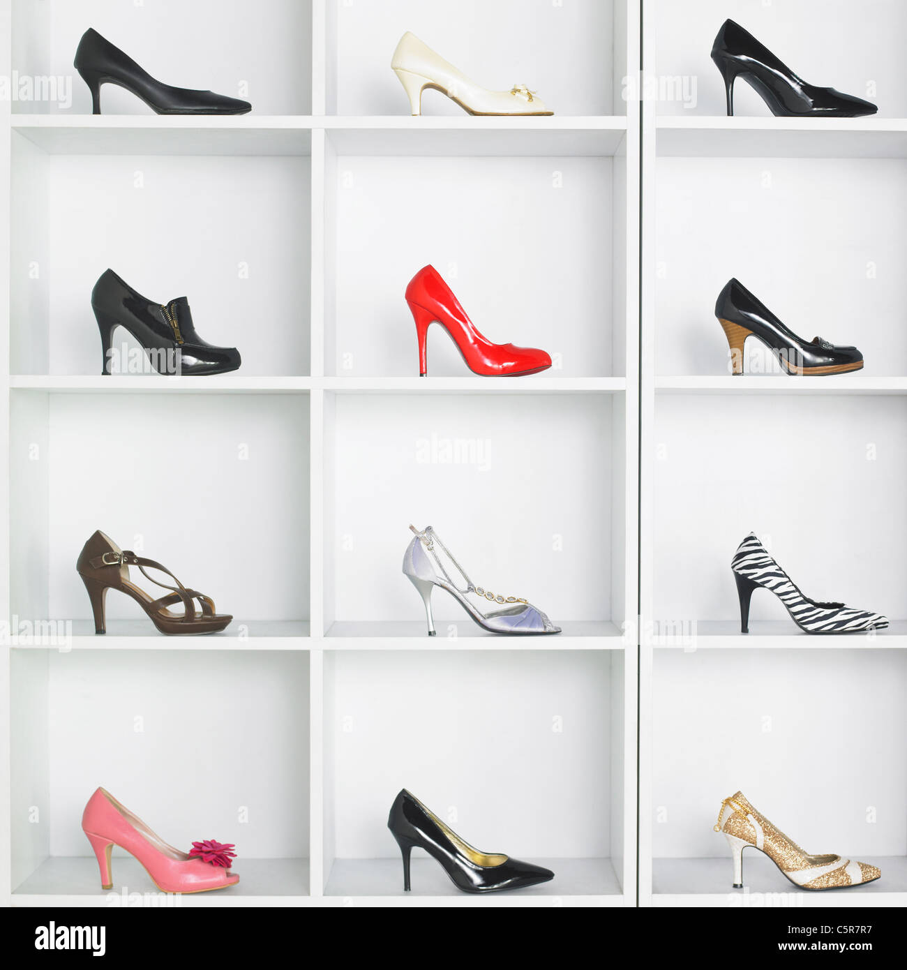 Shoes on display Stock Photo - Alamy