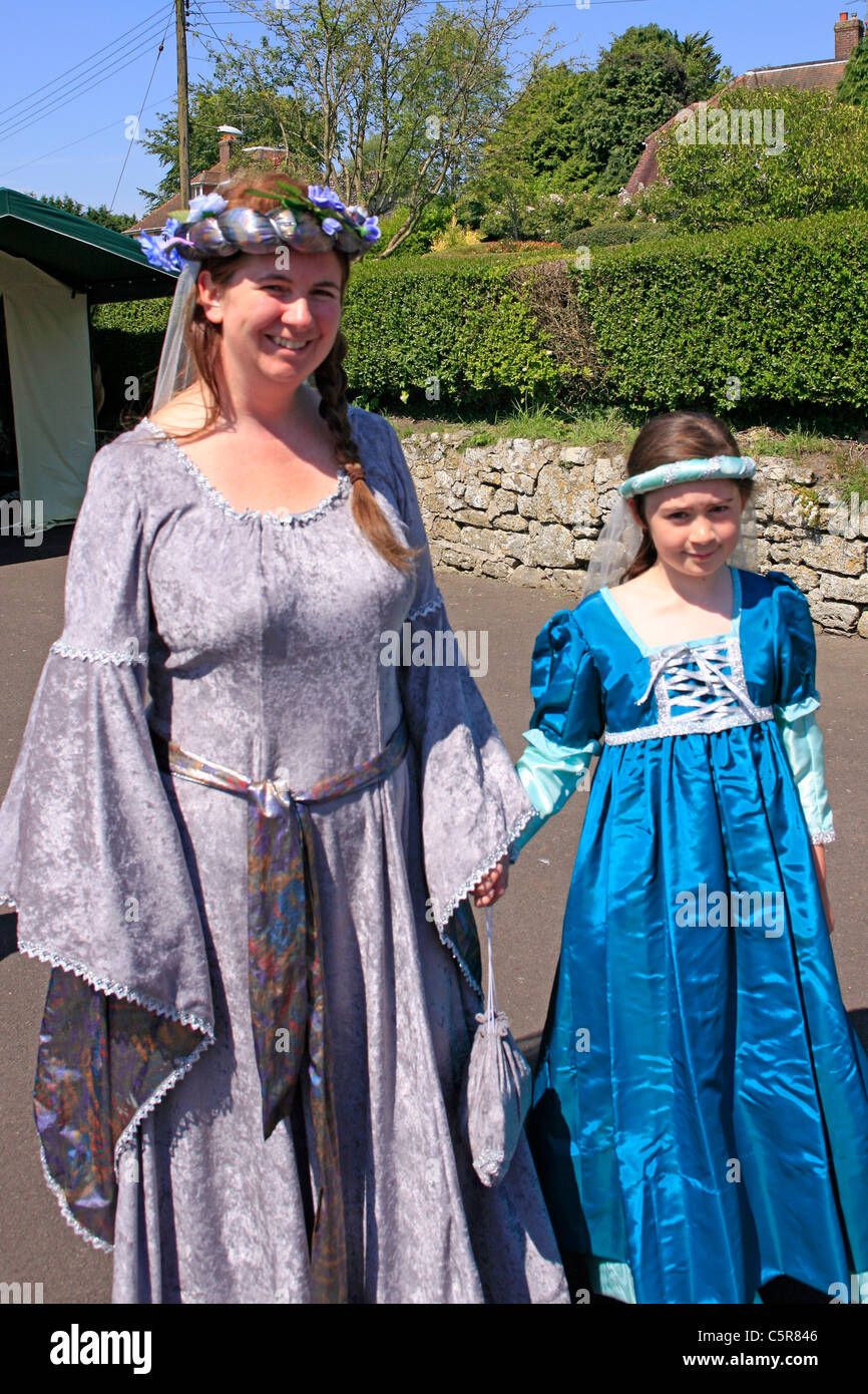 Mother and daughter dressed in medieval costumes during Shaftsbury's ...