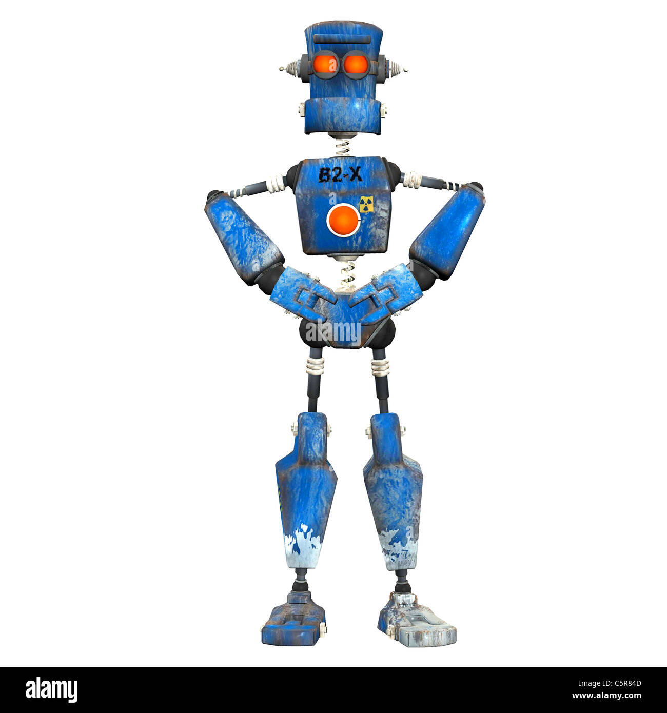 Illustration of a blue robot isolated on a white background Stock Photo ...
