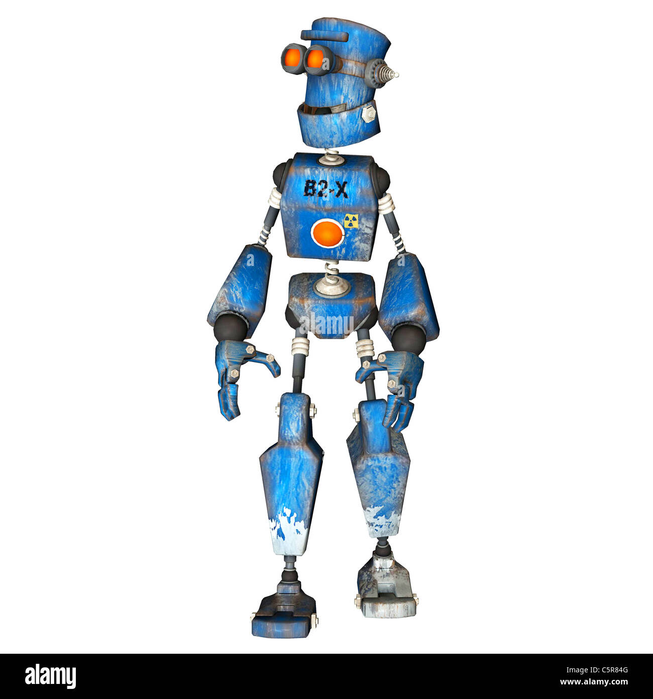 Illustration of a blue robot isolated on a white background Stock Photo ...