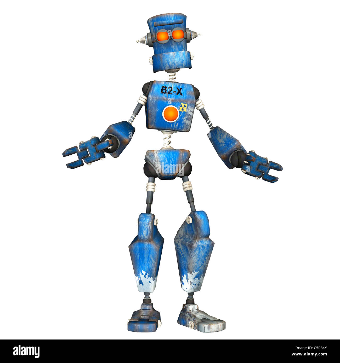 Illustration of a blue robot isolated on a white background Stock Photo ...