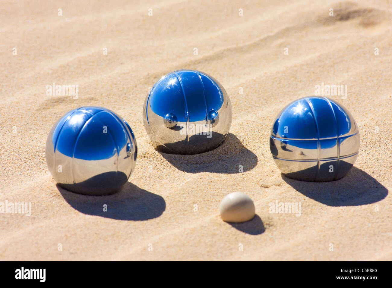 A set of Boules on a beach Stock Photo - Alamy