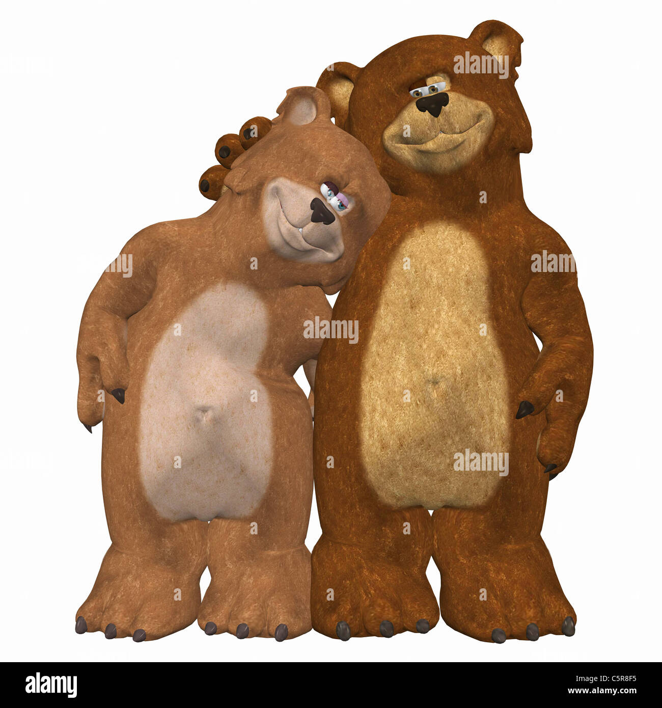 Illustration of a female bear leaning on the shoulder of a male bear ...