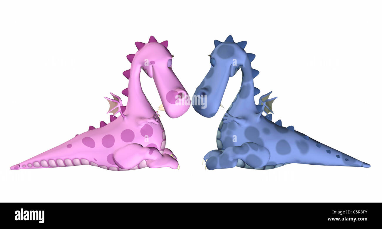 Illustration of a couple of dragon isolated on a white background Stock ...