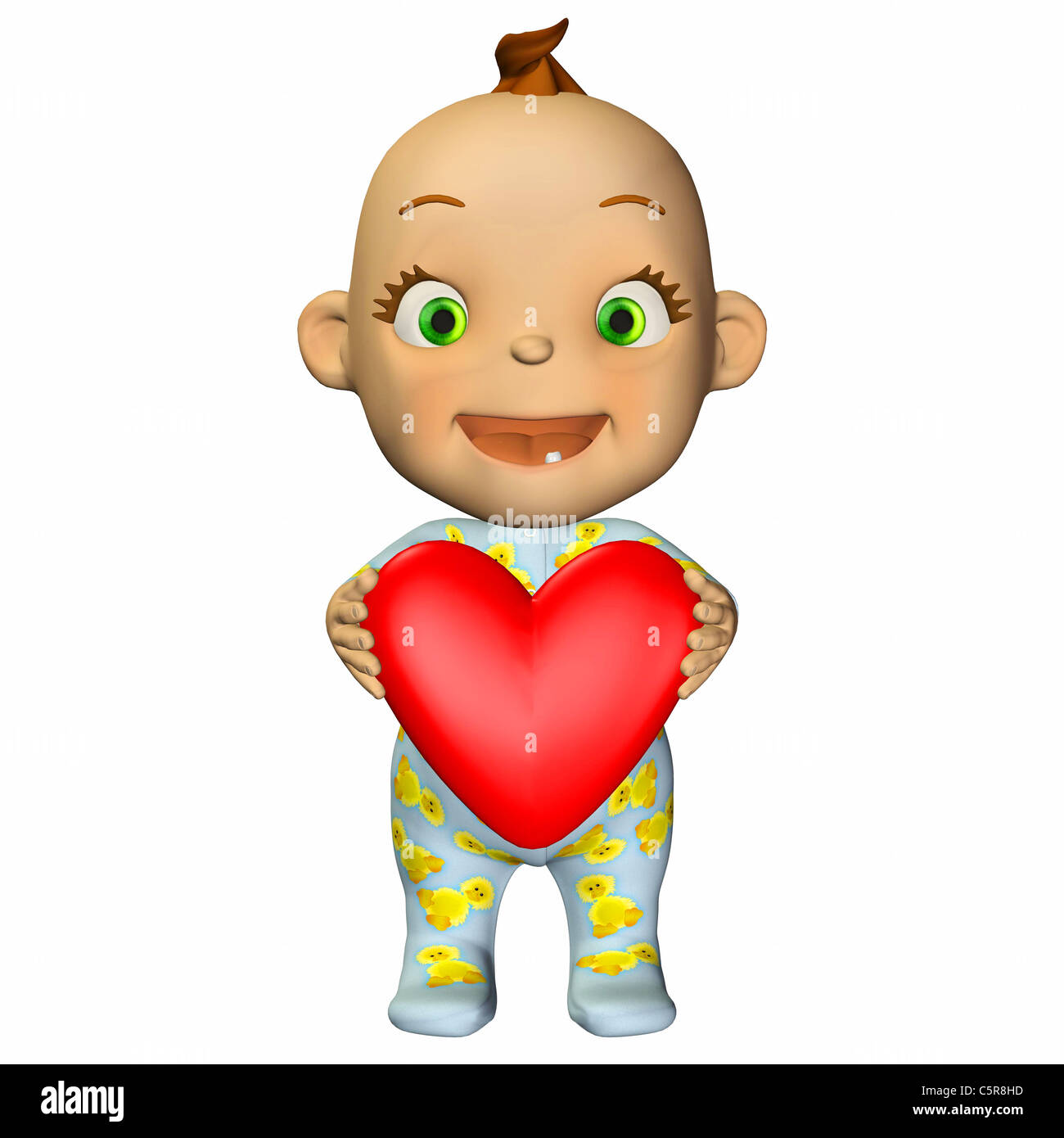 Illustration of a baby holding a heart Stock Photo - Alamy
