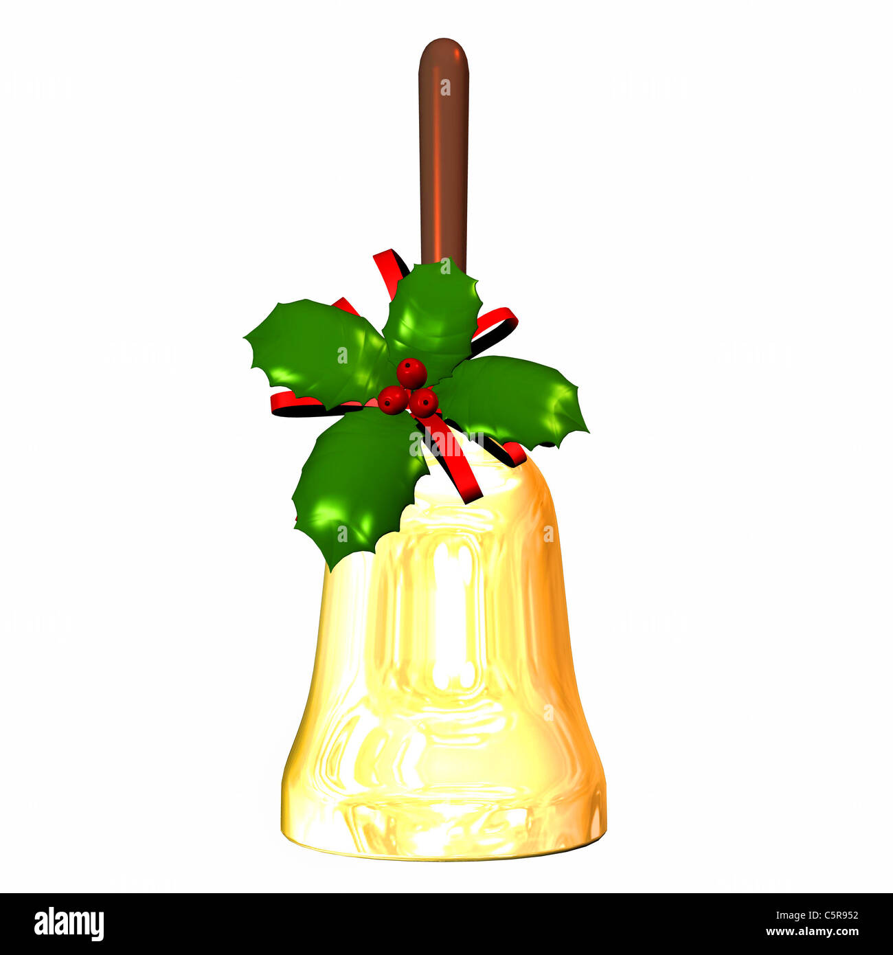 Illustration of a Christmas bell isolated on a white background Stock ...