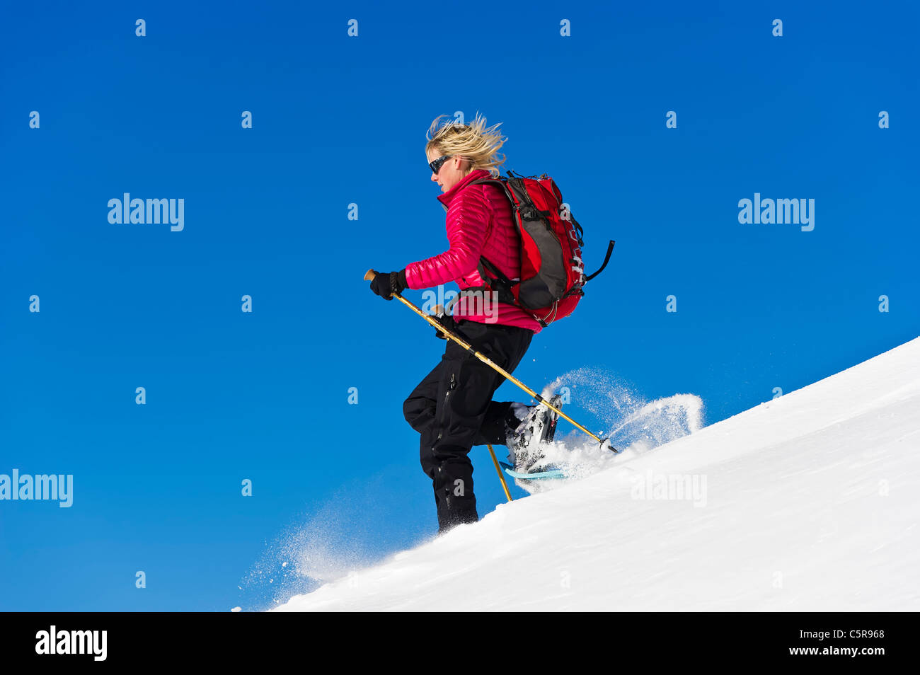 Snowshoeing by deep snow hi-res stock photography and images - Alamy