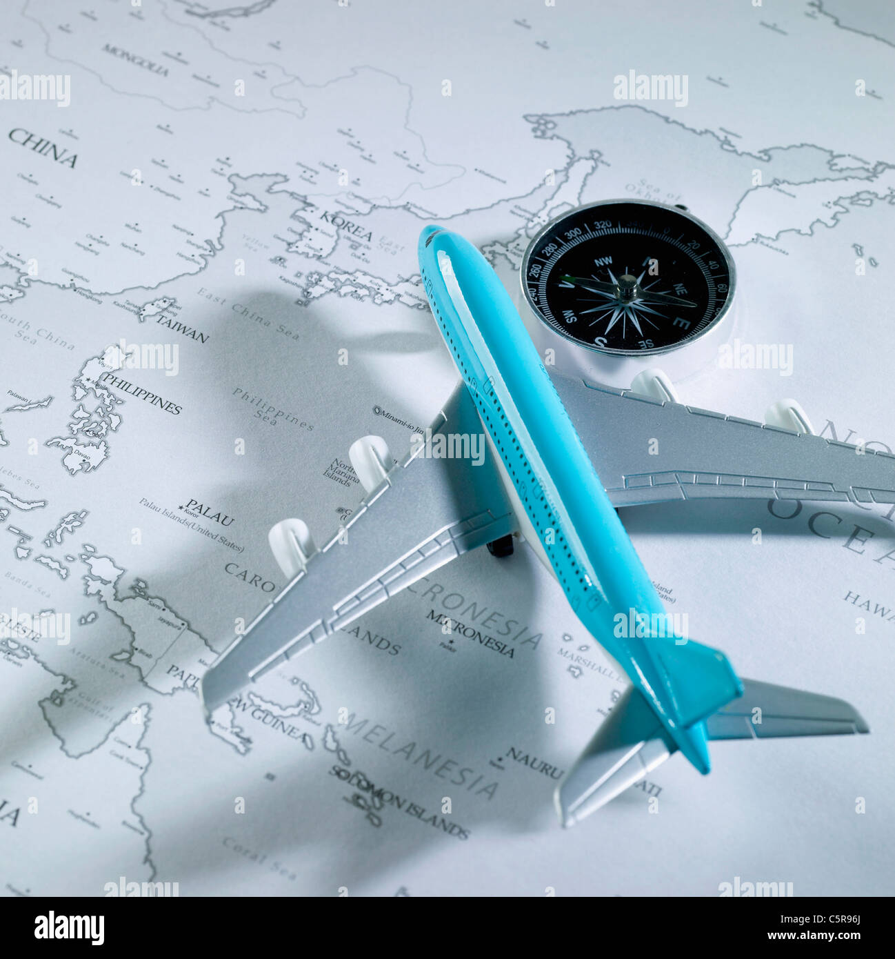 World map with compass hi-res stock photography and images - Alamy