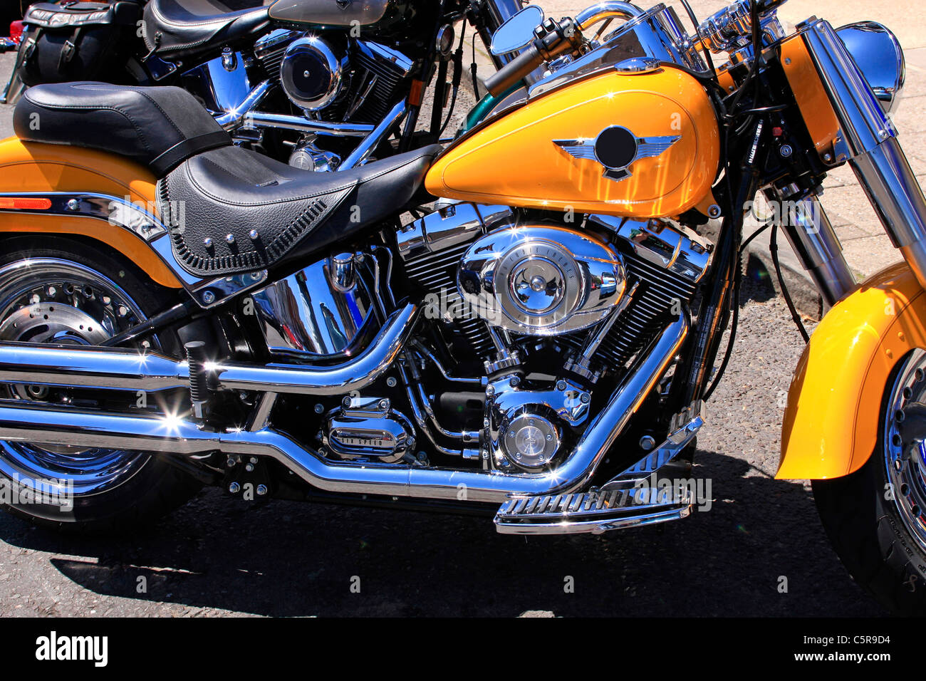 A yellow motorcycle Stock Photo - Alamy