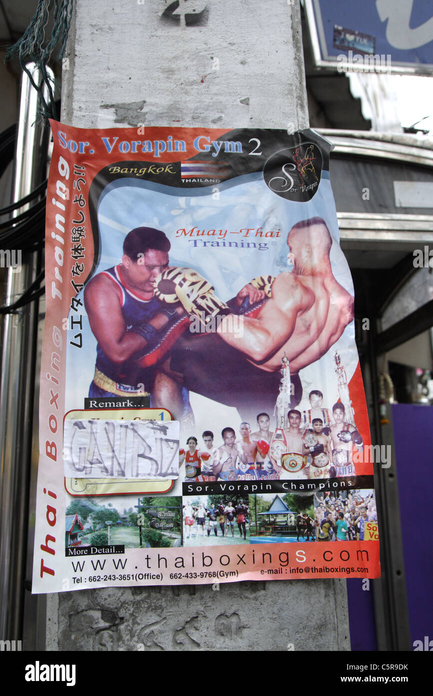 Thai Boxing Gym Poster Stock Photo - Alamy