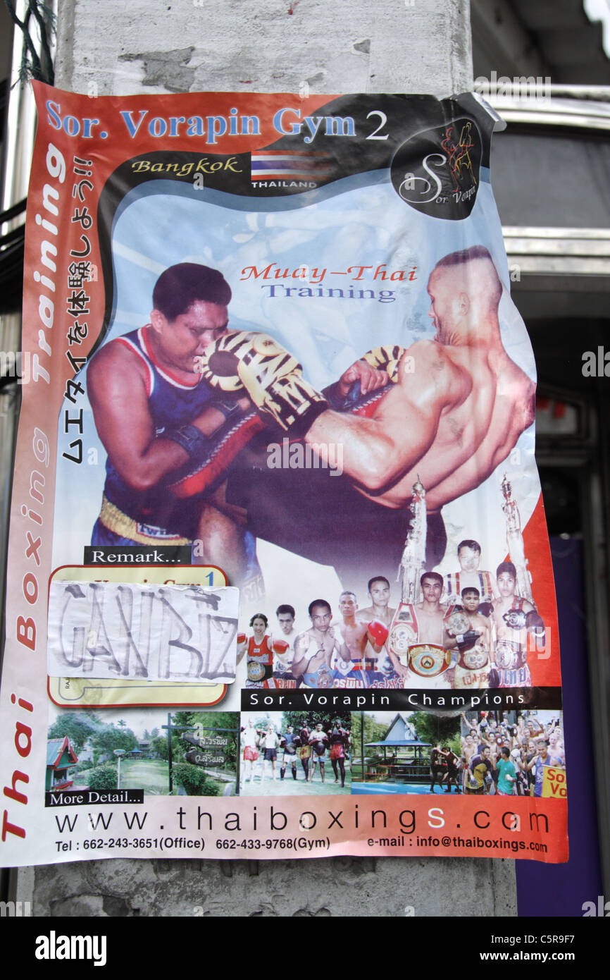 Thai Boxing Gym Poster Stock Photo - Alamy