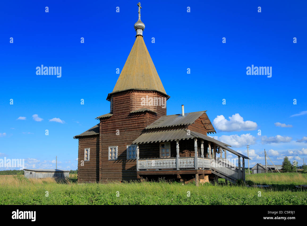 Wooden church, Ukhta, Archangelsk (Arkhangelsk) region, Russia Stock ...
